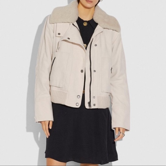 Coach | Jackets & Coats | Coach Corduroy Utility Jacket Cream Size 2 ...